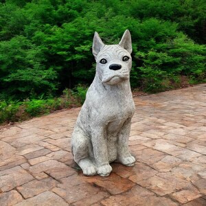 Sitting Boxer Dog Statue Realistic Boxer Puppy Figure Cement Yard ...