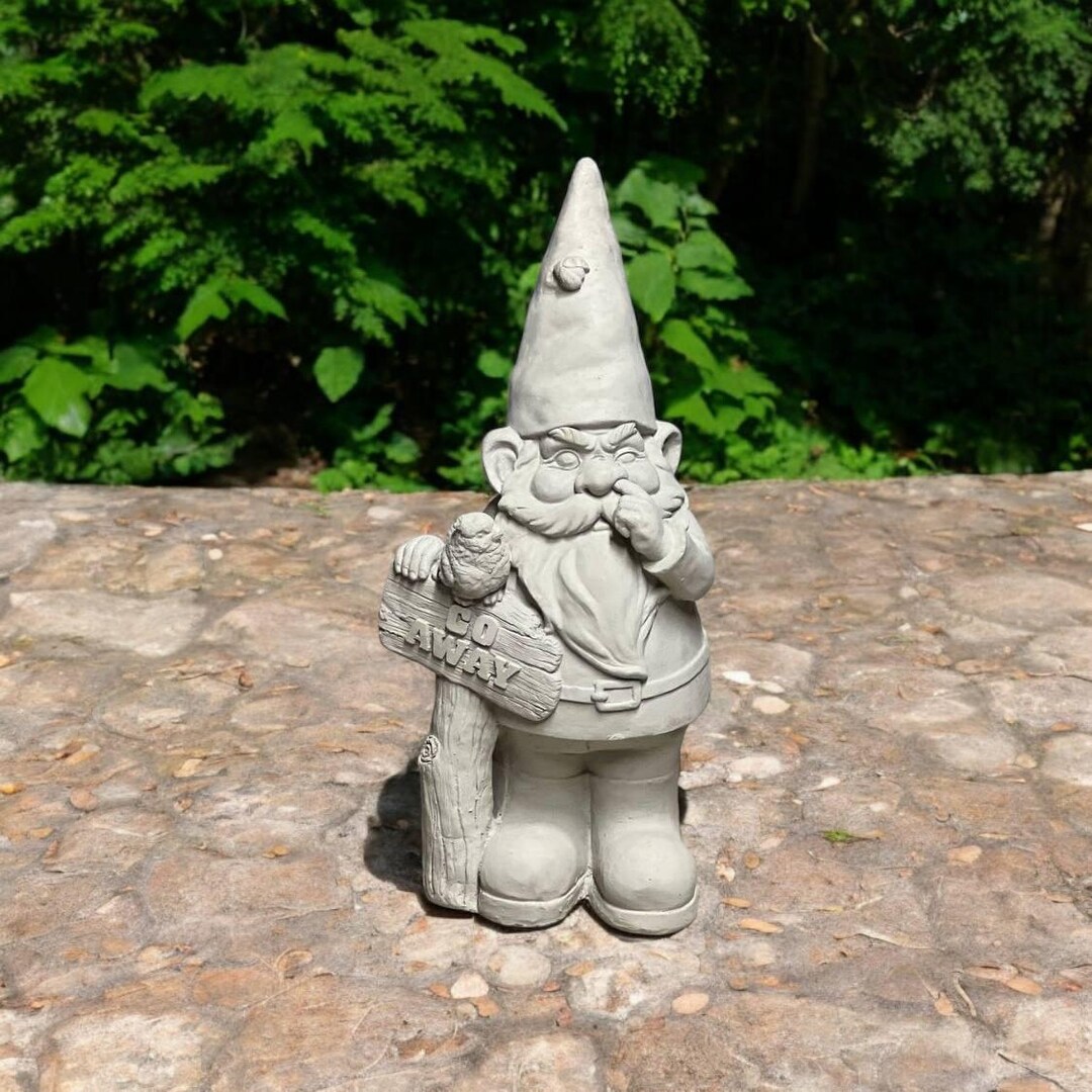 Massive Standing Gnome With Mailbox Figure Stone Yard Decoration Large ...