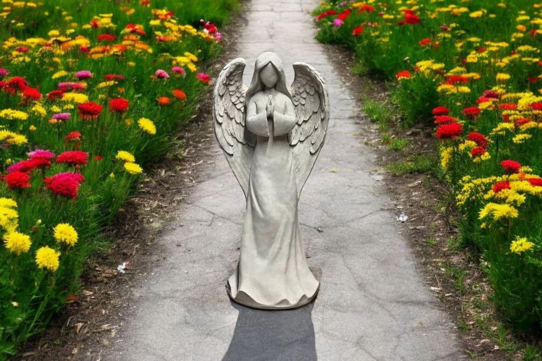 Massive Angel Without Face Figure Religious Cherub Statue Faceless ...