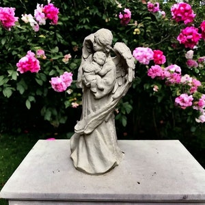 Massive Angel Holding Child Statue Concrete Angel With Baby Religious ...
