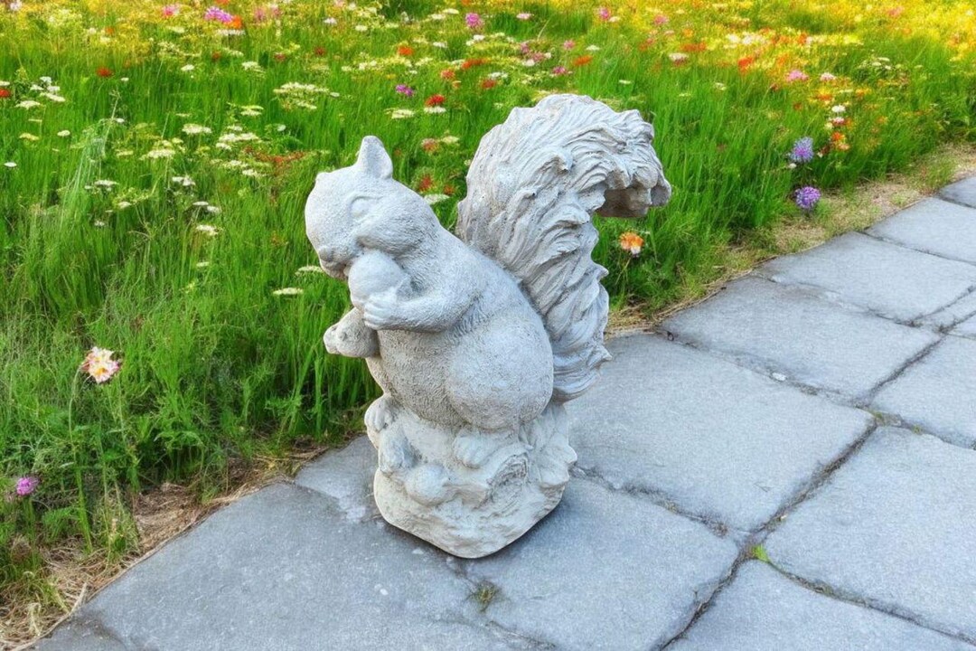 Standing Squirrel With Nut Statue Wild Life Art Cute Eating Squirrel ...