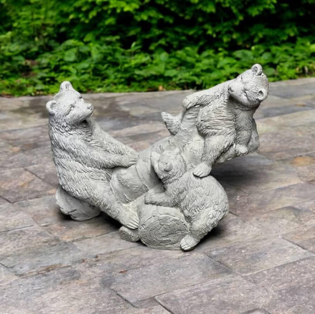 Teeter Tottering Bears Statue Three Tottering Bears Sculpture Concrete ...
