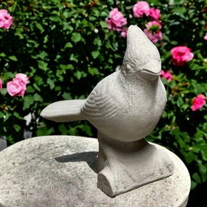 Cardinal Sitting on Stump Figure Concrete Cardinal Bird Statue ...