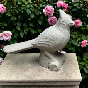 Cardinal Sitting on Stump Figure Concrete Cardinal Bird Statue ...