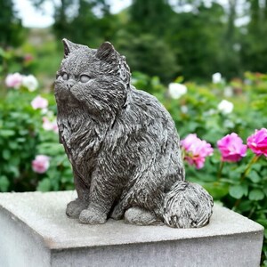 Himalayan Cat Concrete Sitting Kitten Statue Cat Lovers Gift Sculpture ...