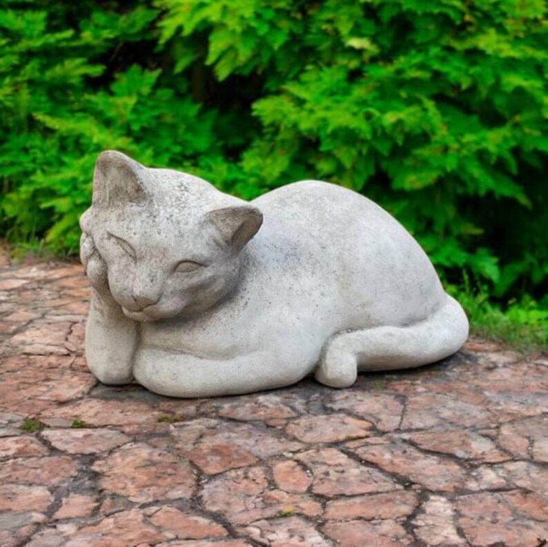The Thinker Cat Statue Concrete Kitten Figure Stone Kitten Memorial ...