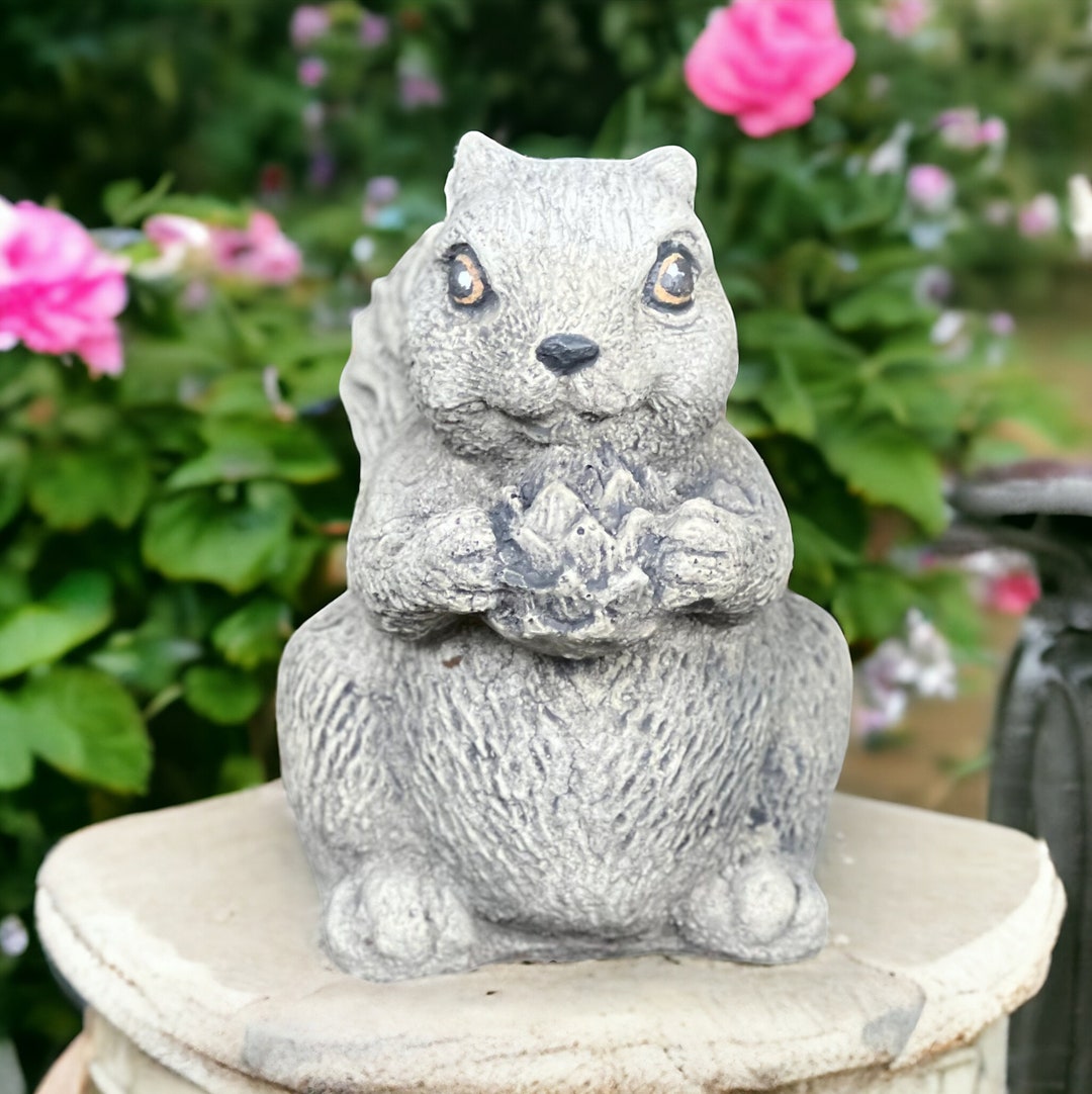 Standing Squirrel With Nut Statue Realistic Squirrel Figure Outdoor or ...