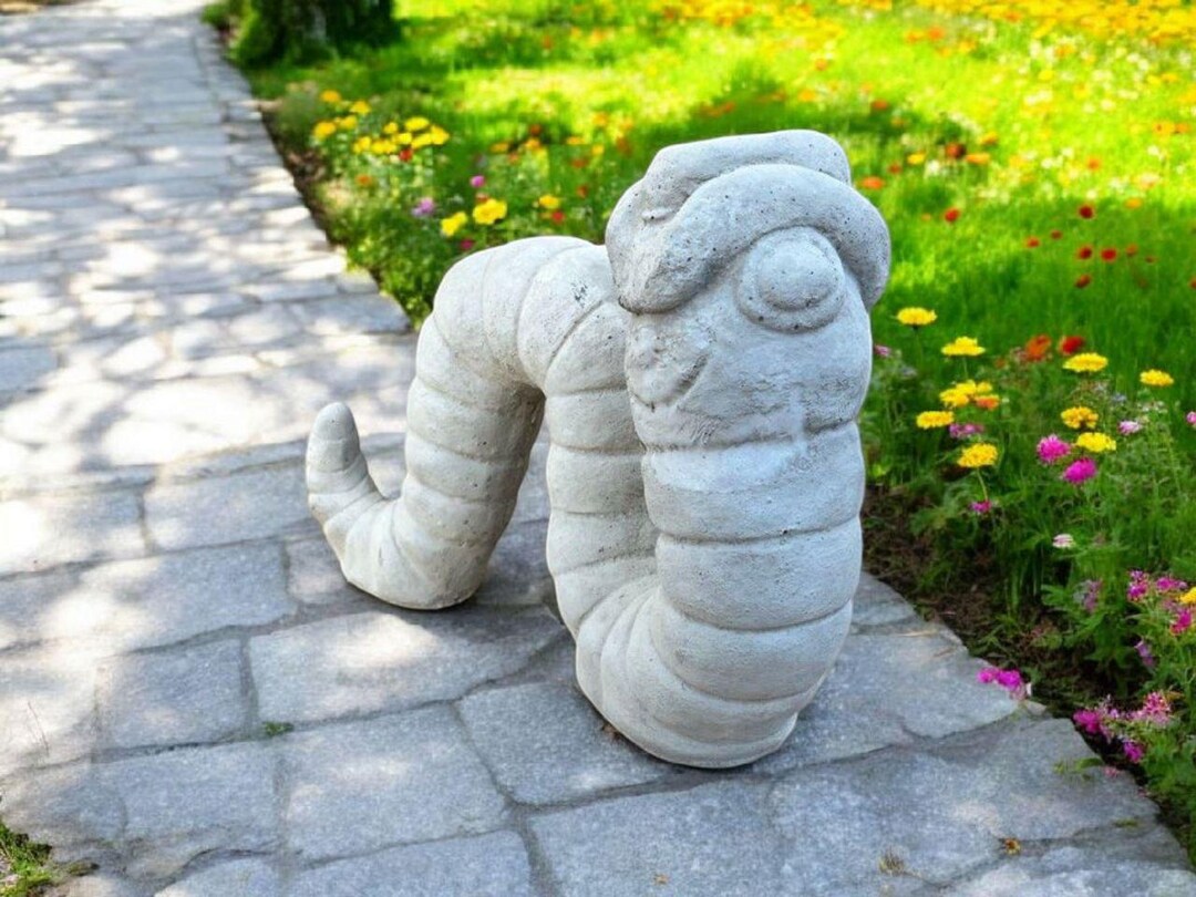 Cowboy Worm Wearing Hat Cowboy Worm Sculpture Concrete Worm Realistic ...