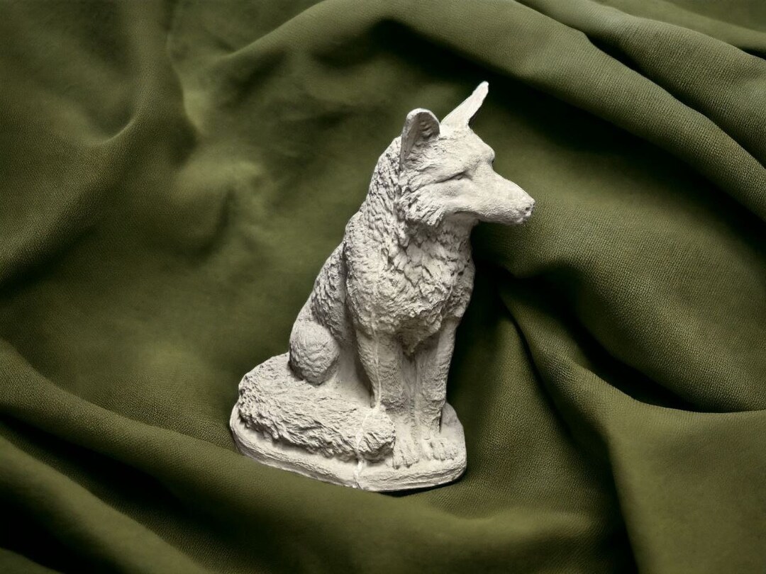 Large Sitting Fox Figurine Massive Detailed Fox Figure Concrete ...