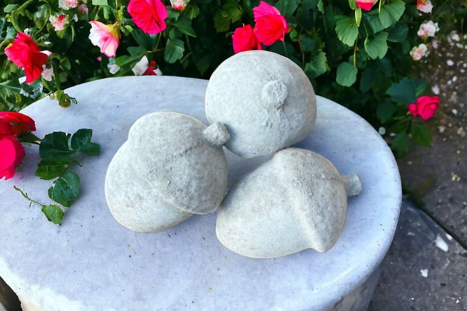 Three Nuts Figure Concrete Acorns Sculpture Outdoor Yard Art Three ...