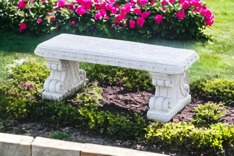 Detailed Bench Figurine Concrete Yard Figure Detailed Bench Sculpture ...