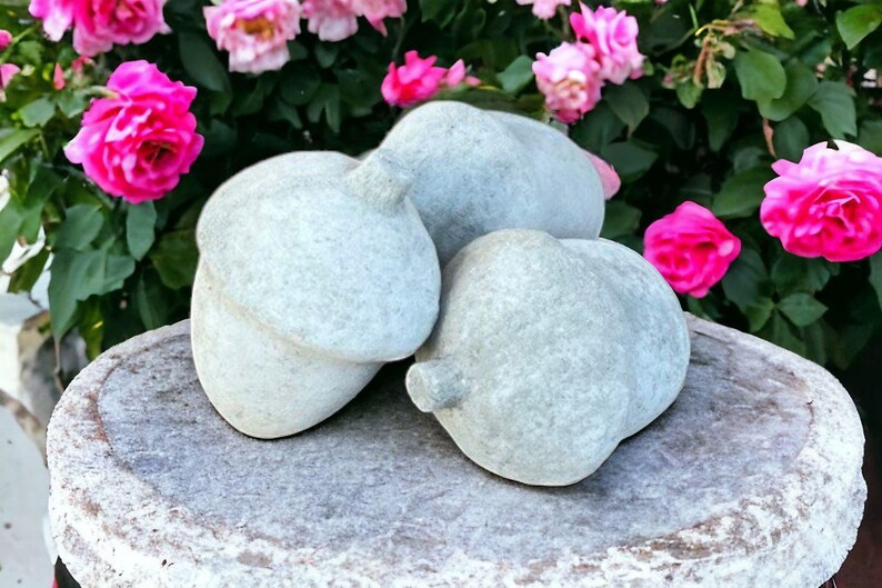 Three Nuts Figure Concrete Acorns Sculpture Outdoor Yard Art Three ...