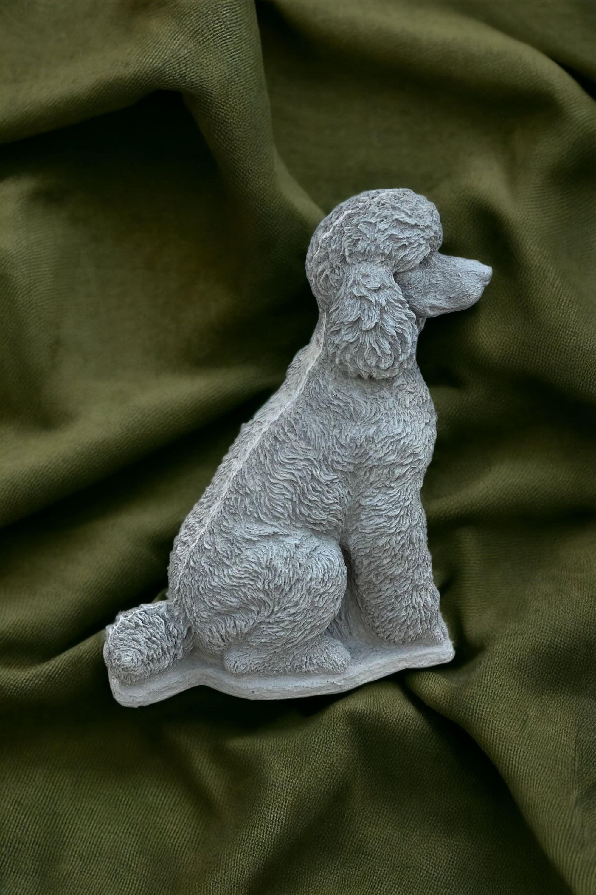 Concrete Poodle Statue Sitting Poodle Dog Memorial Outdoor Garden ...