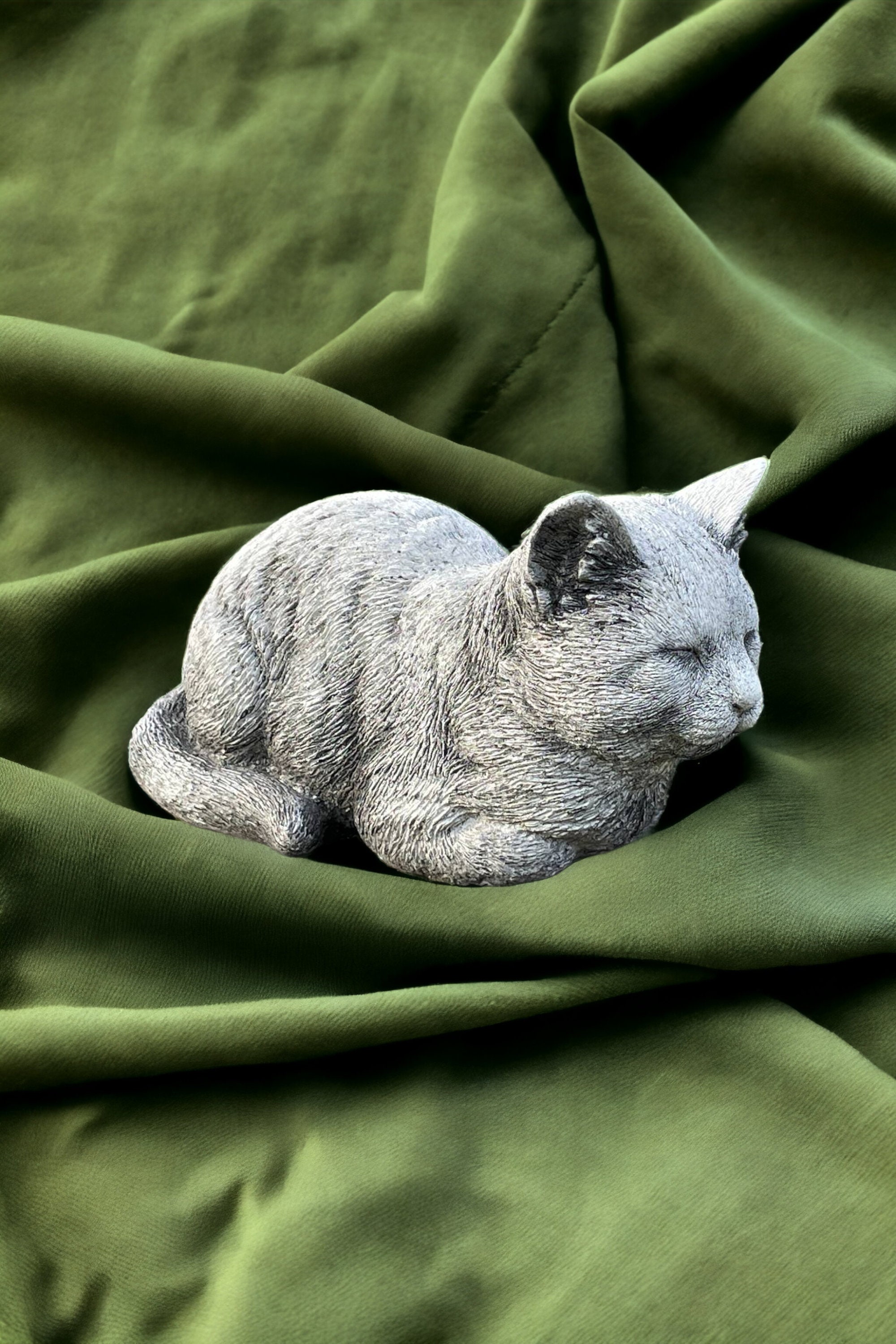 Massive Sitting Cat Statue Sleeping Concrete Kitten Figurine - Etsy