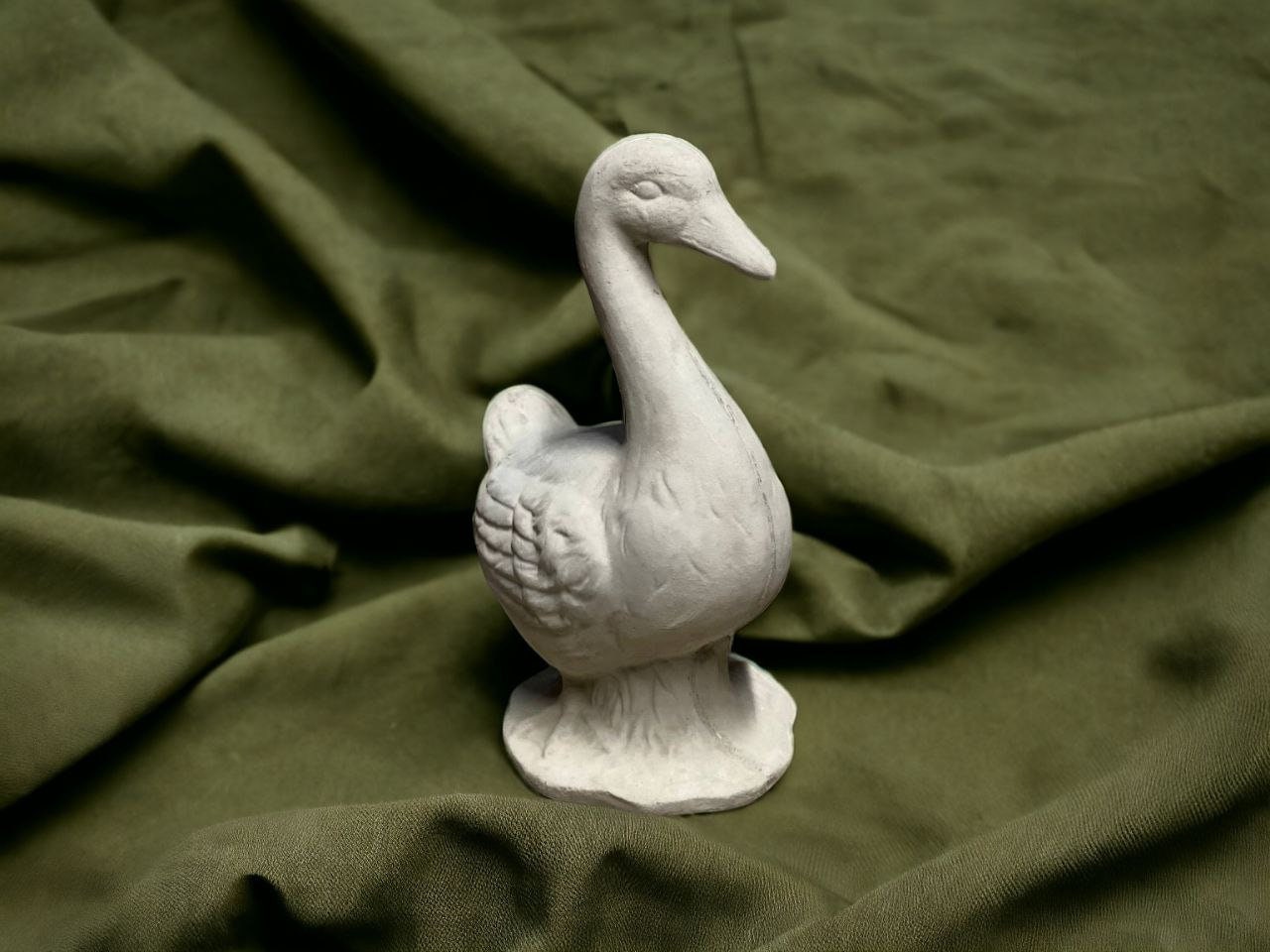 Standing Gosling Statue Concrete Detailed Goose Figure Backyard Garden ...