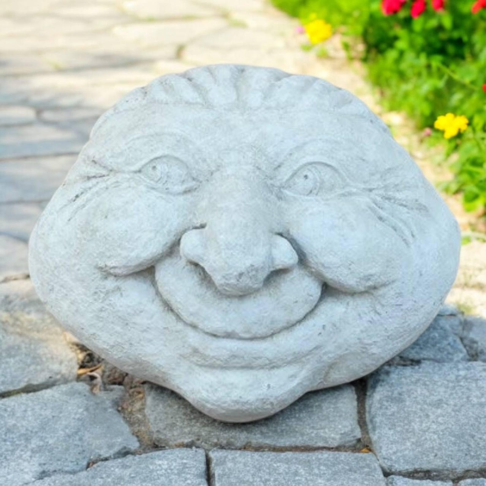 Grandmother Face Figure Porch Grandma Concrete Sculpture Cement Face ...