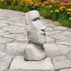 Easter Island Figure Large Head Statue Massive Moai Head Sculpture ...
