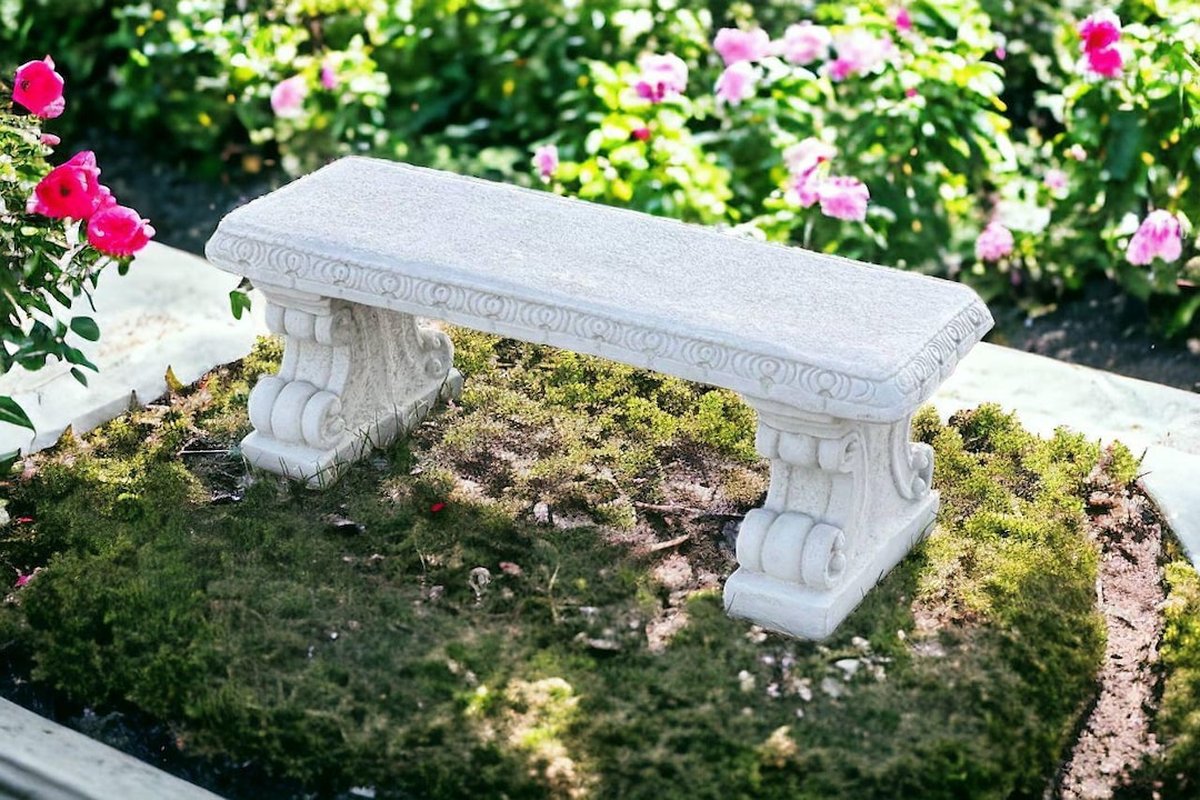 Detailed Bench Figurine Concrete Yard Figure Detailed Bench Sculpture ...