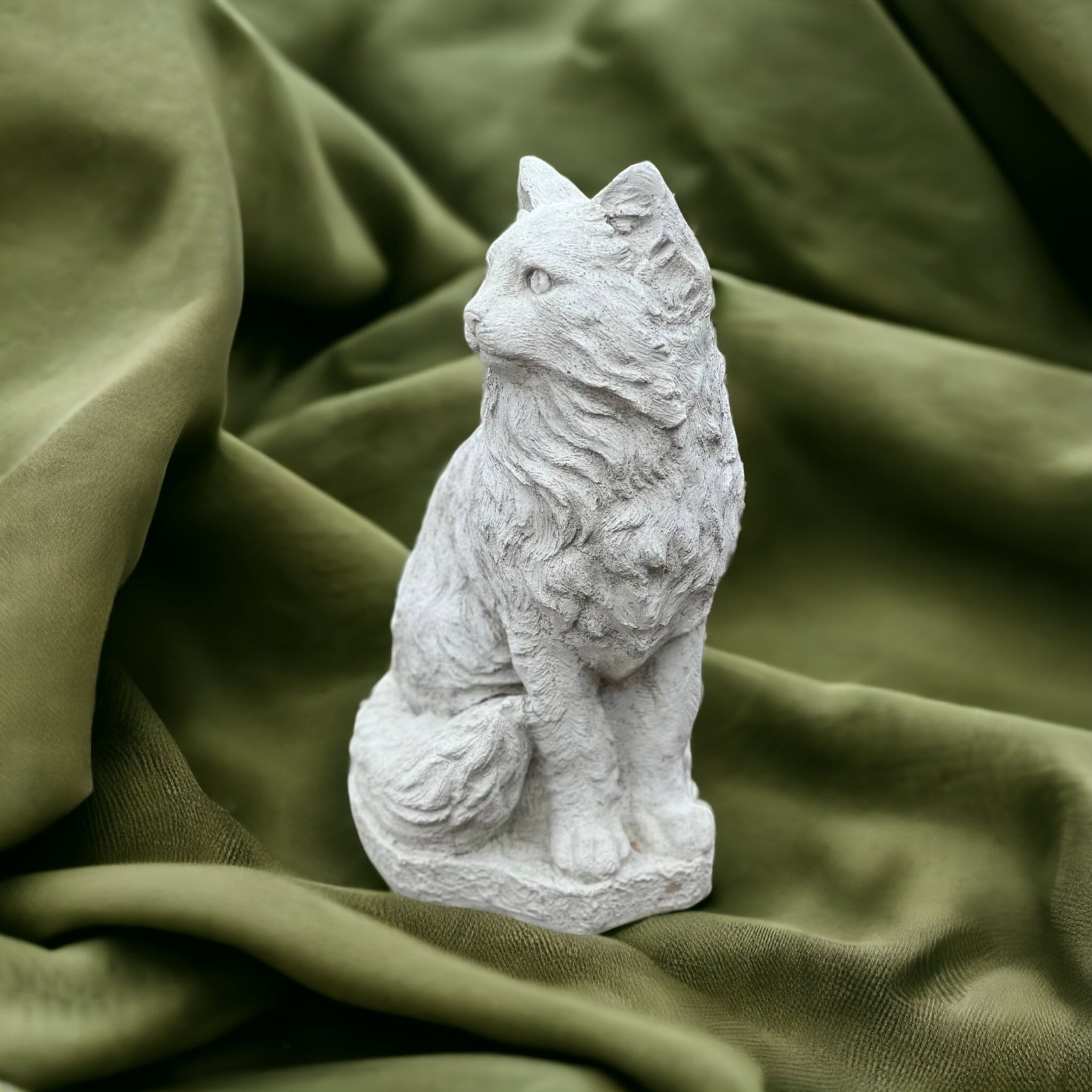 Sitting Cat Figurine Detailed Kitty Figure Concrete Cat Memorial Statue ...