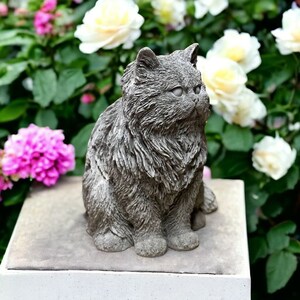 Himalayan Cat Concrete Sitting Kitten Statue Cat Lovers Gift Sculpture ...
