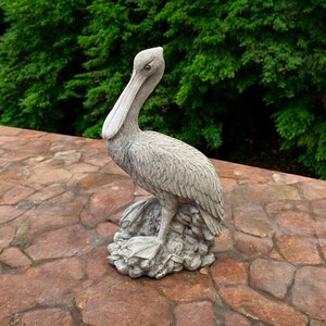 Pelican on Base Detailed Stone Pelican Bird Statue Tropical Pelican ...
