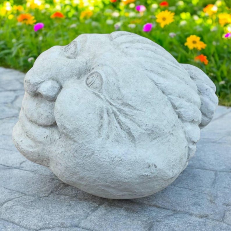 Grandmother Face Figure Porch Grandma Concrete Sculpture Cement Face ...