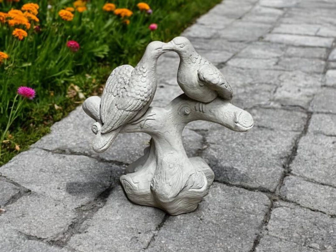Love Doves Yard Statue Stone Decoration for Garden Patio or Backyard ...