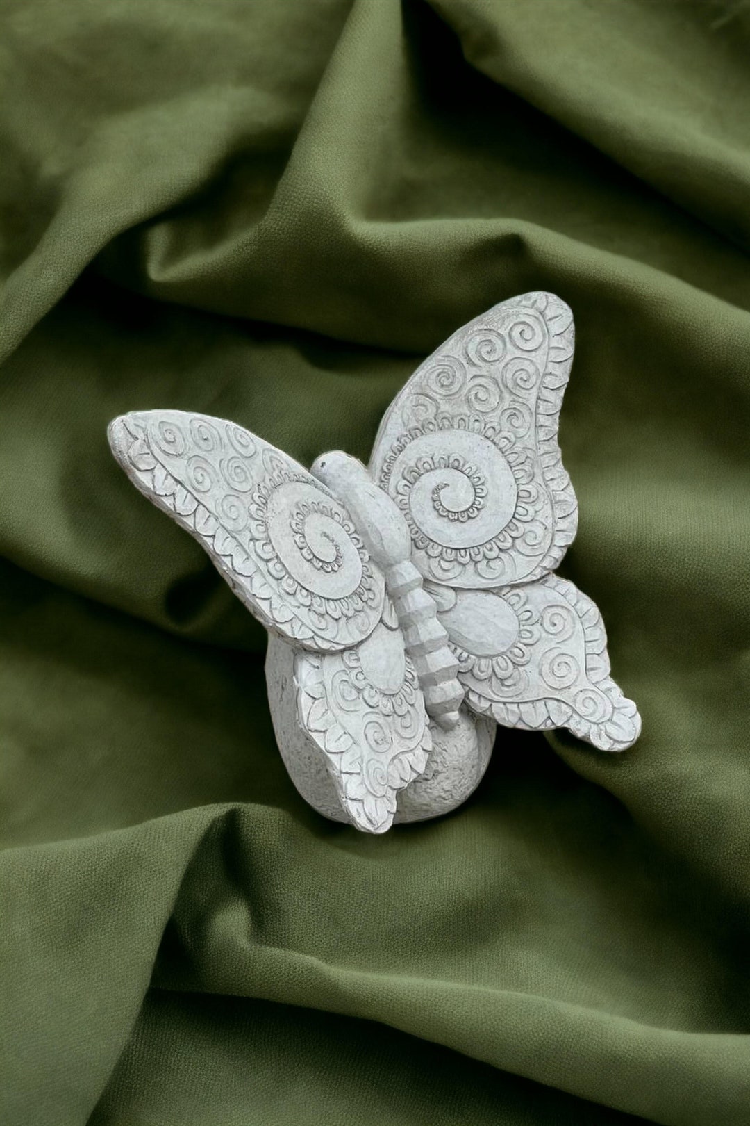 Butterfly Sitting on Rock Statue Concrete Butterfly Figure Detailed ...