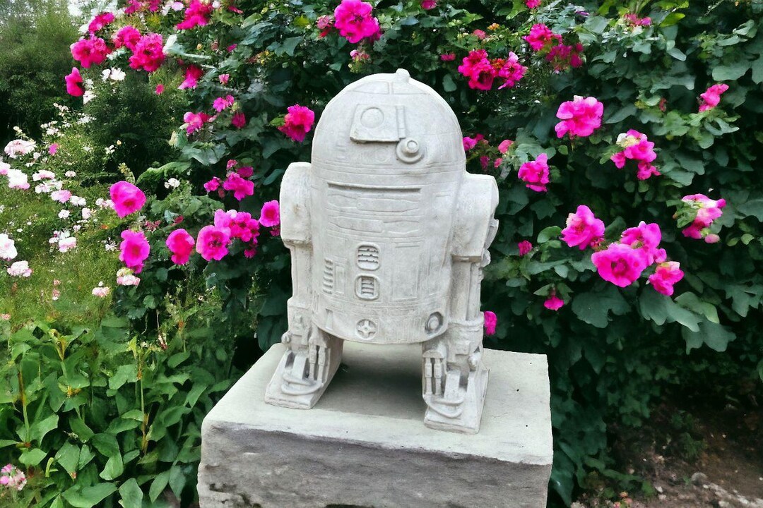 Standing Robot Statue Stone Robot Figure Concrete Robot Sculpture ...