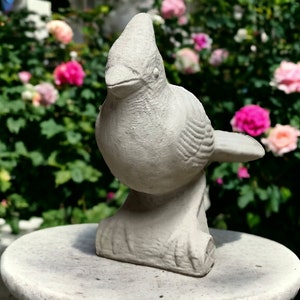 Cardinal Sitting on Stump Figure Concrete Cardinal Bird Statue ...