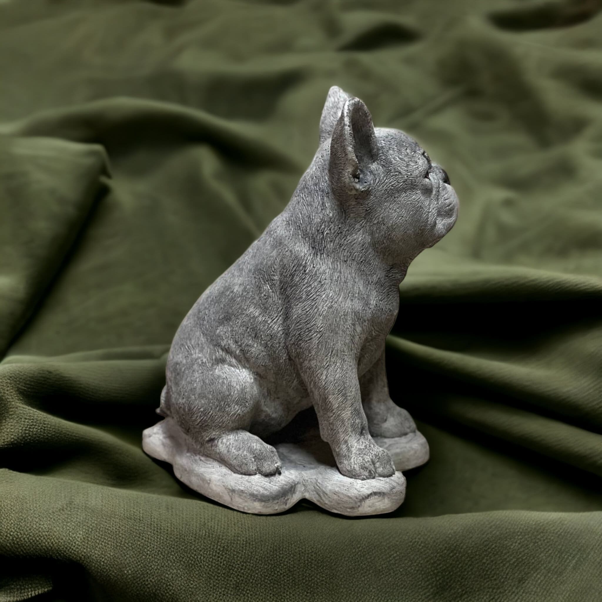 Sitting French Bulldog Statue Concrete French Bulldog Puppy Figurine ...