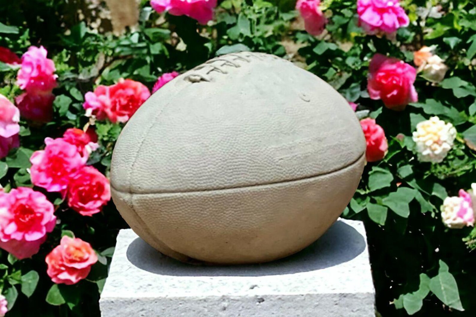Football Ball Stone Statue Concrete American Football Figure Detailed ...