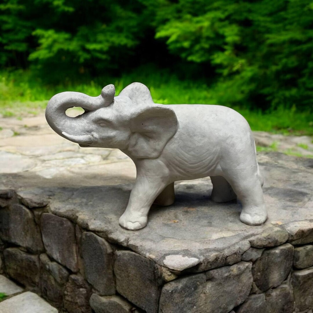 Lucky Elephant Figure Concrete Elephant Statue Standing Animal Stone ...