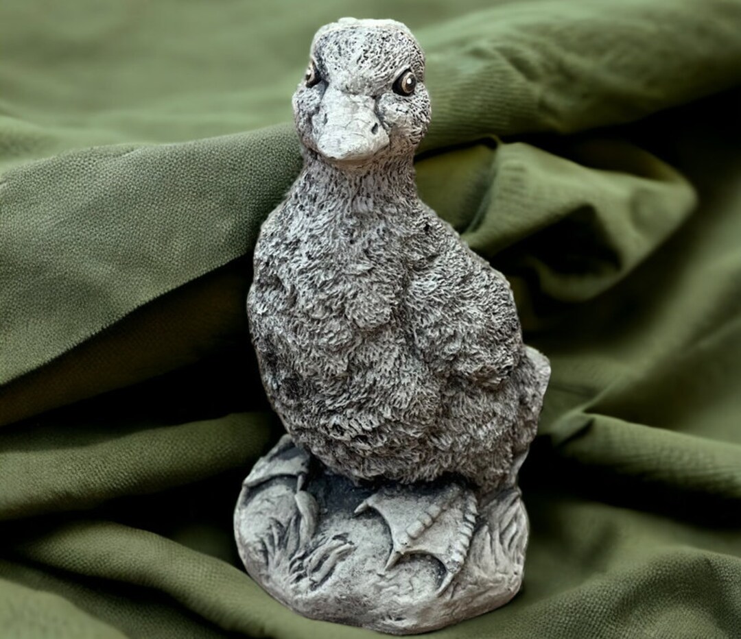 Detailed Duckling Statue Concrete Standing Duck Figurine Realistic ...