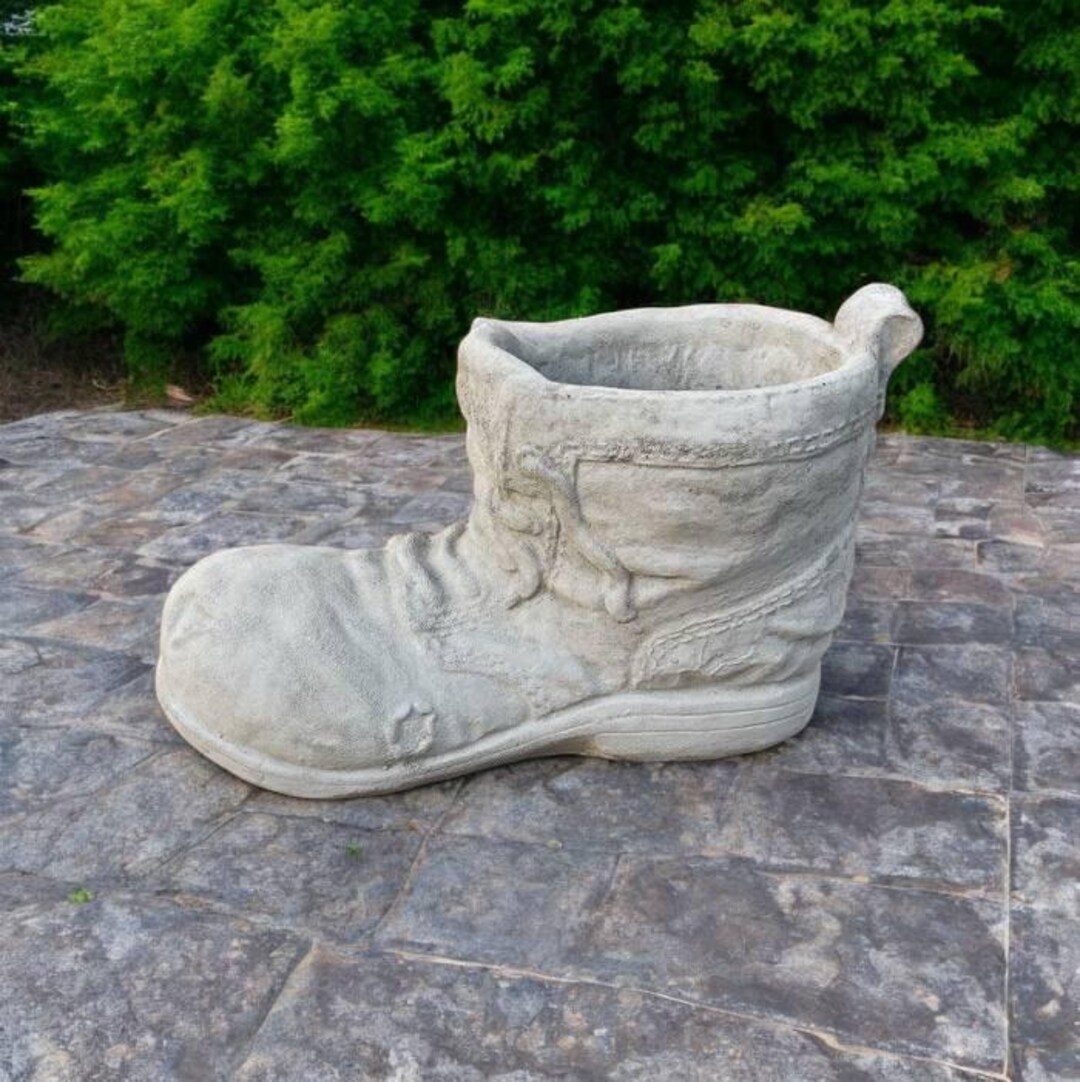 Massive Old Shoe Pot Figurine Detailed Flowers Pot Figure Boot ...