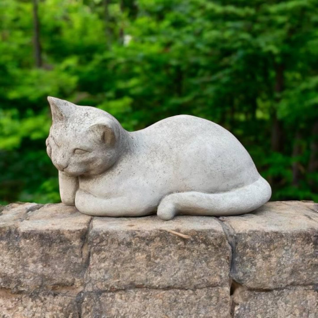 The Thinker Cat Statue Concrete Kitten Figure Stone Kitten Memorial ...