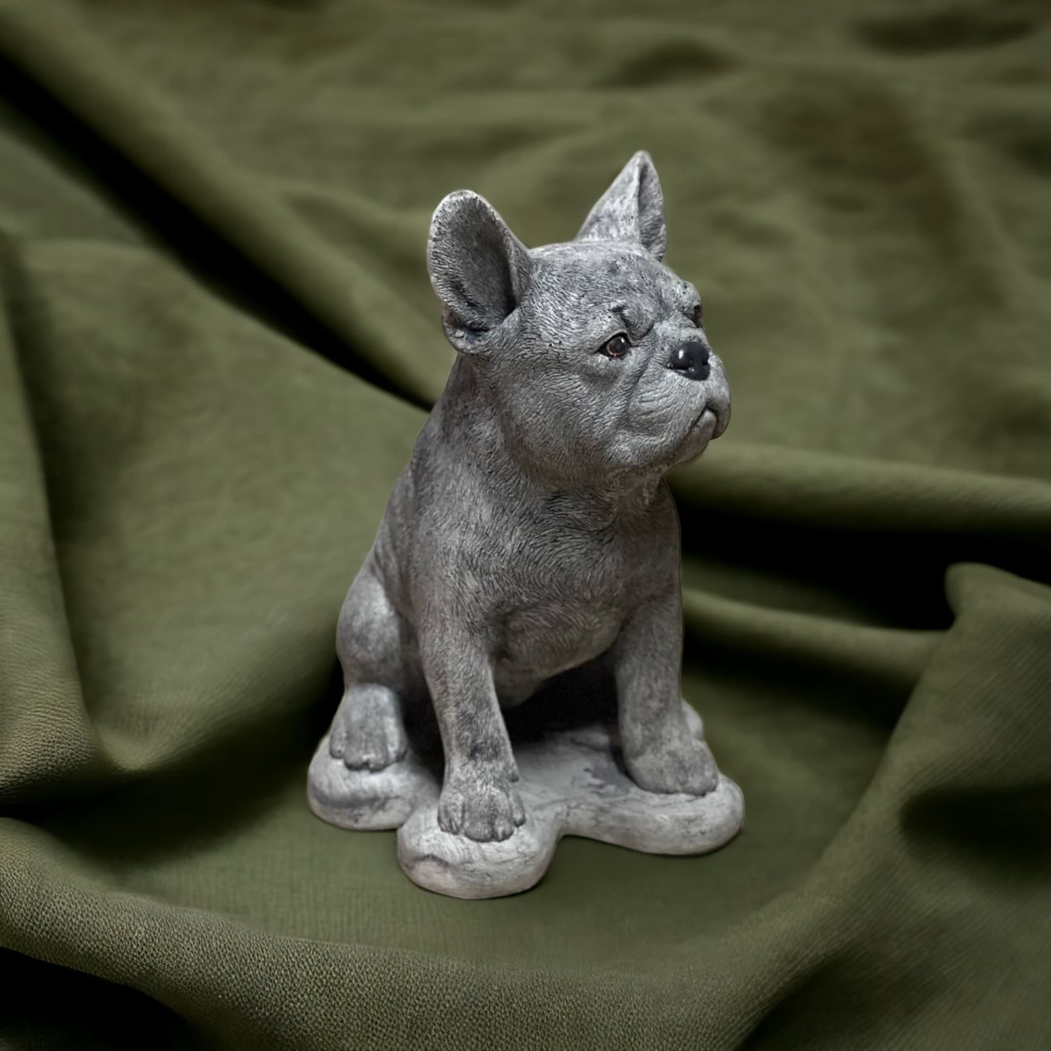 Sitting French Bulldog Statue Concrete French Bulldog Puppy Figurine ...