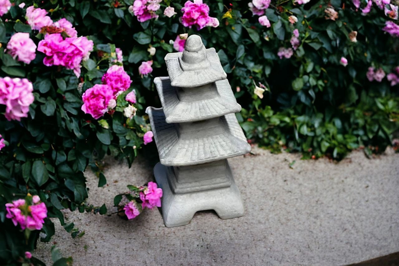 Large Pagoda Garden Statue Massive Asian Lantern Figure Concrete ...
