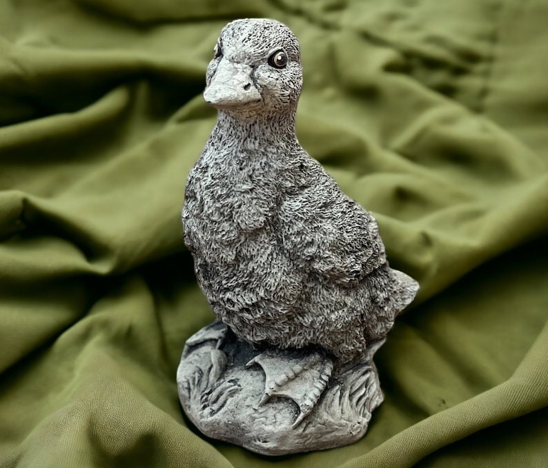 Detailed Duckling Statue Concrete Standing Duck Figurine Realistic ...