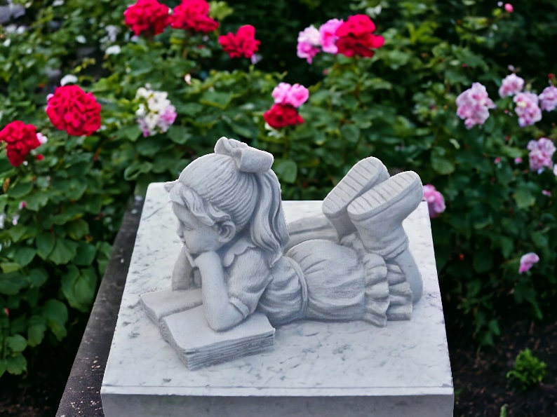 Laying Girl With Book Figure Resting Girl Reading Book Sculpture ...