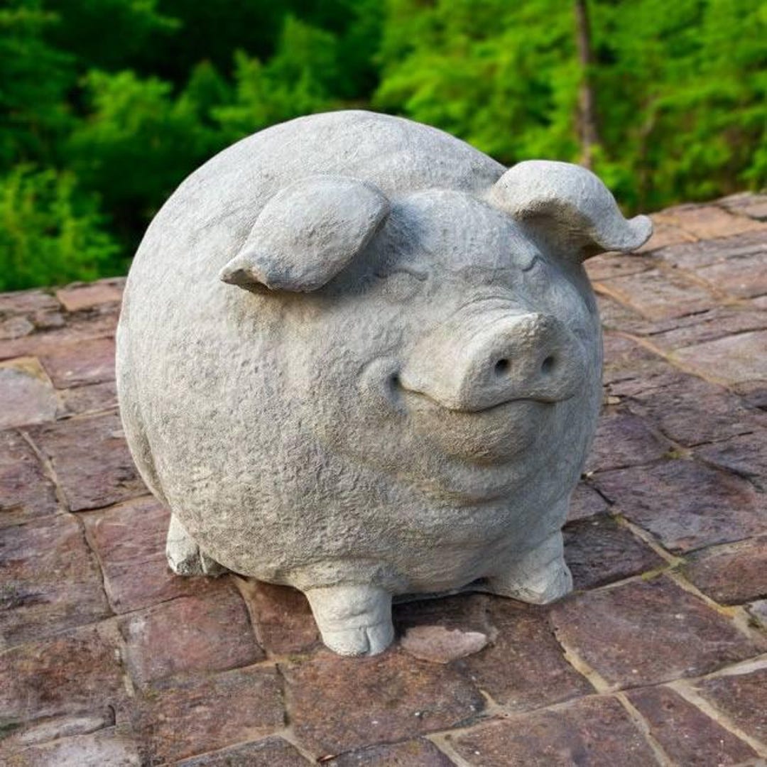 Large Bubba Pig Statue Concrete Pig Figure Massive Pig Sculpture ...