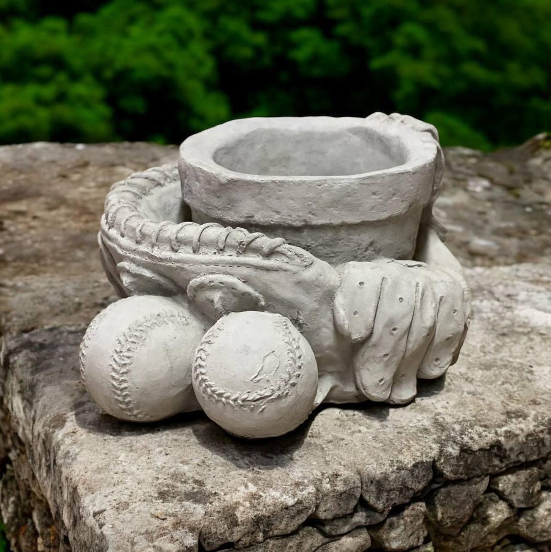 Baseball Glove Pot Figure Flowers Stone Planter Concrete Flowers Pot ...