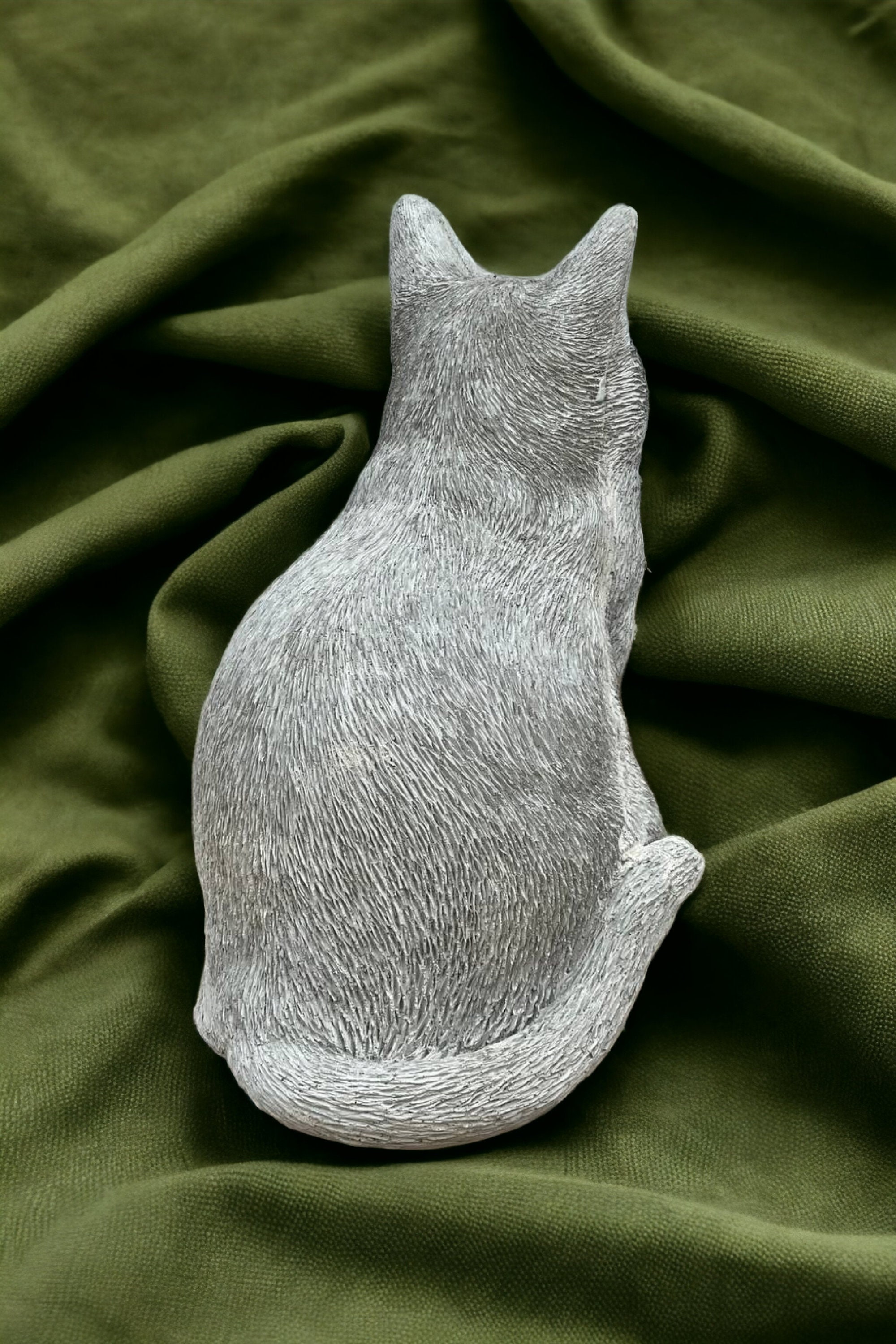 Detailed Cat Statue Sitting Kitten Figure Concrete Outdoor Cat Memorial ...