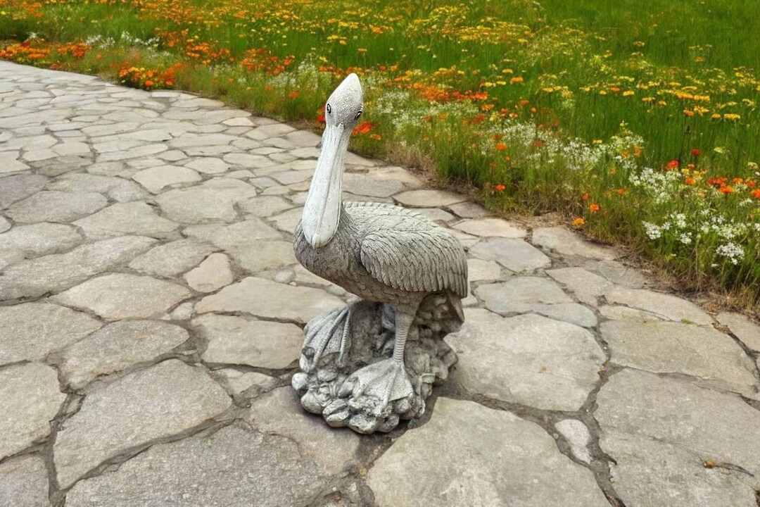 Tropical Pelican Porch Figure Stone Sculpture Cement Bird Statue Bird ...