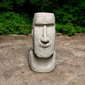 Moai Head Sculpture Cement Moai Head Figure Easter Island Figurine ...