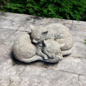 Two Feline Friends Figure Stone Kittens Statue Detailed Cats Cat ...