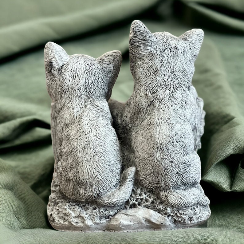 Concrete Welcome Sign With Two Kittens Outdoor Welcoming Cats - Etsy