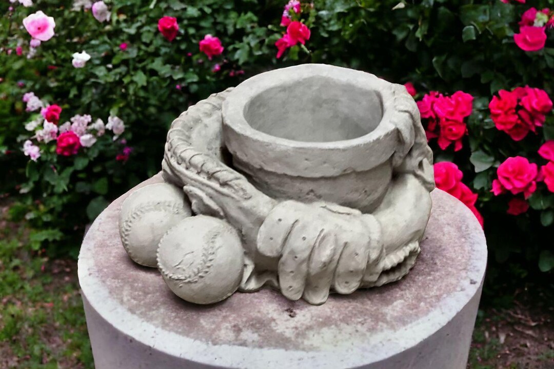 Concrete Baseball Glove Figure Massive Baseball Glove With Two Balls ...