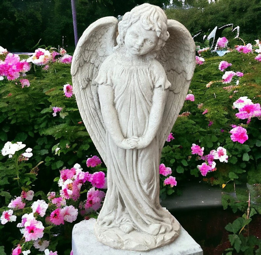 Standing Angel With Folded Hands Statue Religious Clild Angel With ...