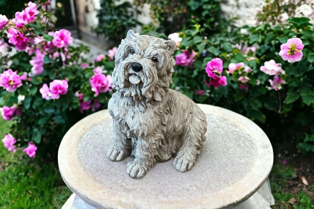 Realistic Maltese Puppy Statue Maltese Dog With Open Mouth Figure ...
